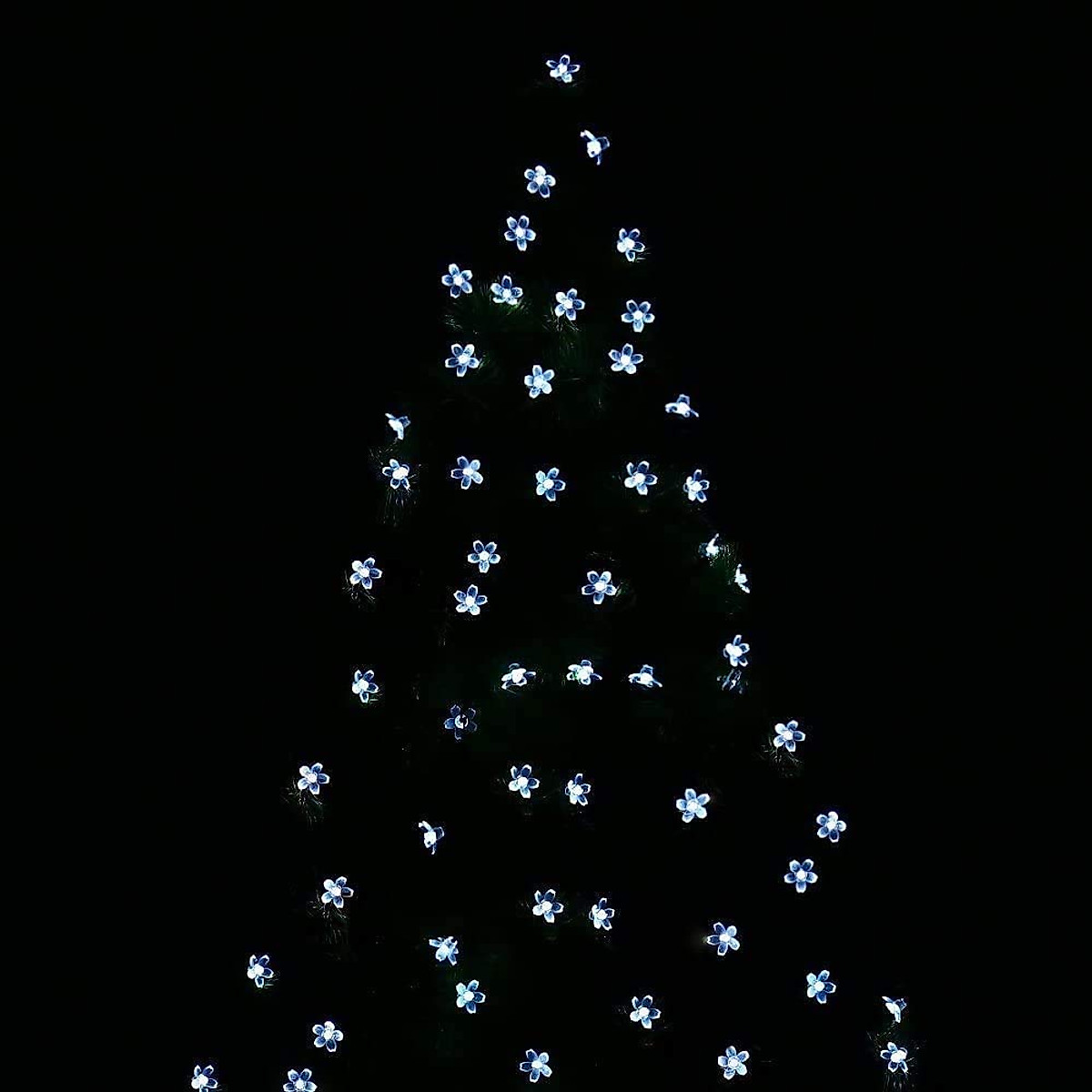 Solar Flower String Lights,AMZSTAR® 21ft 50 LED Peach Blossom Fairy Lights Indoor/Outdoor Decorative String Lights for Home Garden Patio Lawn Party and Weeding Decorations(White)