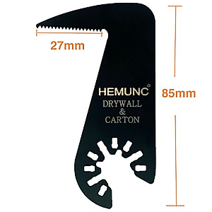 HEMUNC 10PCS Drywall Blade for Oscillating Tool, Oscillating Saw Blades Fit Dremel, Dewalt, Fein Multimaster, Bosch, Makita, Milwaukee, Rockwell, Ryobi,Craftsman, Ridgid Multitool