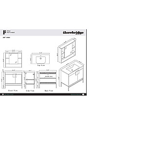 Fine Fixtures - Modern Gray 36" Bathroom Vanity Set, Chrome Hardware, Vireous China Sink Top