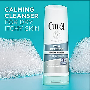 Curel Itch Defense Calming Daily Cleanser, Body Wash, Soap-free Formula, for Dry, Itchy Skin, with Hydrating Jojoba and Olive Oil, 10 Oz