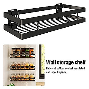 Floating Shelves Wall Mounted Mesh Storage Shelf Holder Seasoning Bottle Wall Shelf Home Floating Storage(size:20CM)