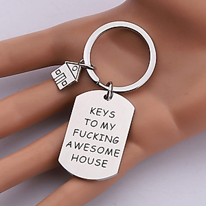 MAOFAED New Home Gift House Warming Gift New Homeowner Gift Keys To My Awesome House First Home Keychain (key to awesome house)