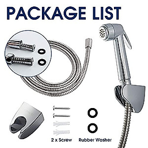 Handheld Bidet Sprayer for Toilet, Spray Attachment for Feminine Wash, Baby Diaper Cloth and Shower Sprayer for Pets Shower, Easy to Install, Wall Mount (Not Included T-Valve and Hook)