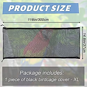 KFPPLXQ Bird Cage Netting Seed Catcher - Adjustable Bird Cage Skirt Seed Catcher, Large Soft Breathable Mesh Bird Seed Catcher for Indoor Round Square Cage