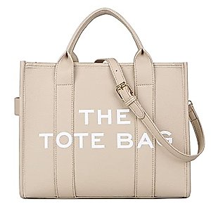 LMKIDS The Tote Bag for Women,PU Leather Tote Bag, Travel Tote Bag, Women Shoulder Bag, Crossbody Bag, Women Handbag (Beige)