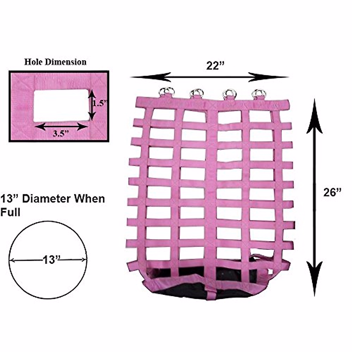 Derby Originals Go Around Slow Feeder Horse Hay Bag with 6 Month Warranty