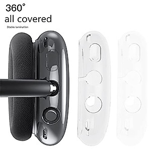 Case Cover for AirPods Max,Headphones Accessories,Transparent Soft Skin Protective Ear Cup Cover,Anti-Scratch Skin Sleeve (Transparent)