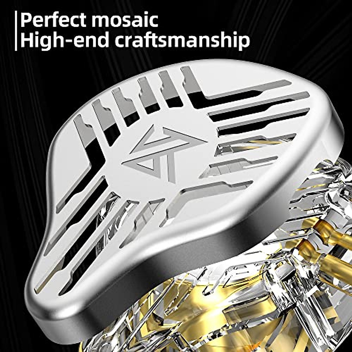 Kinboofi KZ EDS in Ear Earphones,10 mm Dual Magnetic Circuit Moving Coil Unit Configuration Earphone, High Resolution Noise-isolating Headphone Earbuds for Sports & Exercise (with Mic, Transparent)