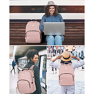 MATEIN 17 Inch Laptop Backpack for Women, Pink Travel Backpack Personal Item Size TSA Airline Approved with Luggage Strap & USB Charging Port, Water Resistant Extra Large Computer Bag for Nurse Work