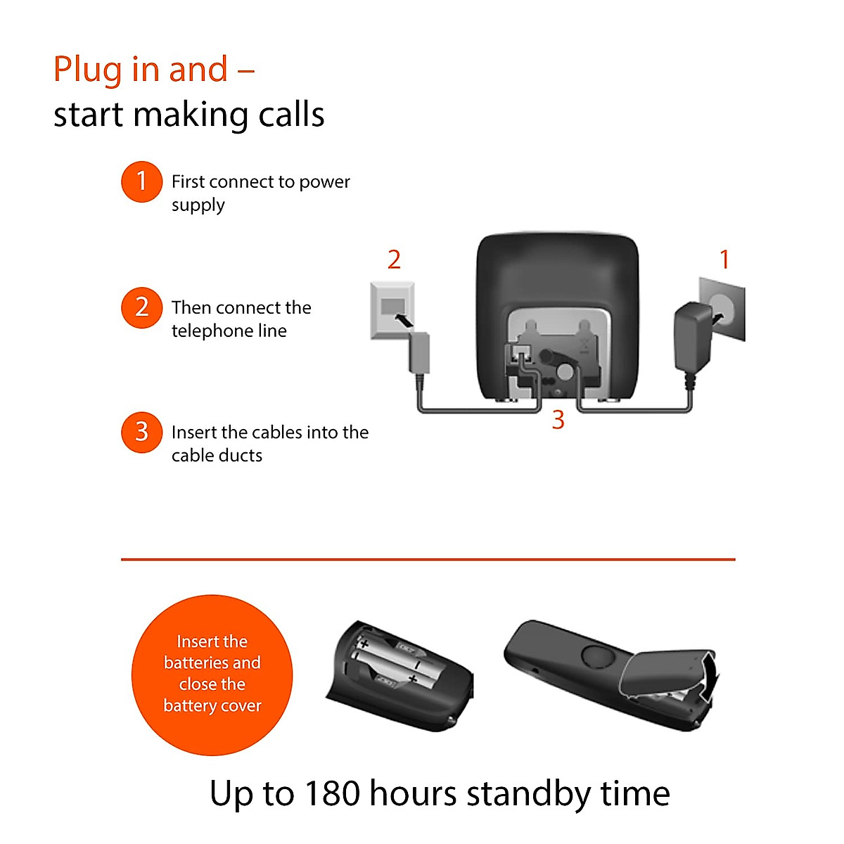Gigaset A694A Trio - Three Cordless Phones - answering Machine - Caller ID - high Contrast Display - Brilliant Voice Quality HSP - Long Standby time 180 Hours - Made in Germany, Black