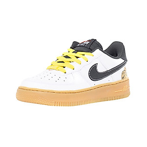 Nike Big Kid's Air Force 1 LV8 White/Anthracite-Yellow Strike (DO5854 100) - 6.5