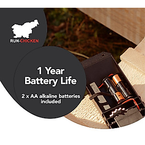 RUN-CHICKEN Door (Gray) Automatic Chicken Coop Door, Programmable with App, Battery Operated, Evening and Morning Delay, Aluminum Door, Electric Chicken Run Door, Model T50