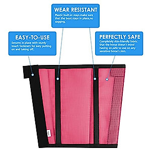 TrustBreech-Made in USA Mesh Fly Boots for Horse Breathable Plastic Mesh Horse Leggins (Pink, Large)