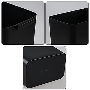 Ponpong 4.5 Gallon Black Plastic Small Trash Can, Slim Waste Basket for Bathroom Office, 3 Packs