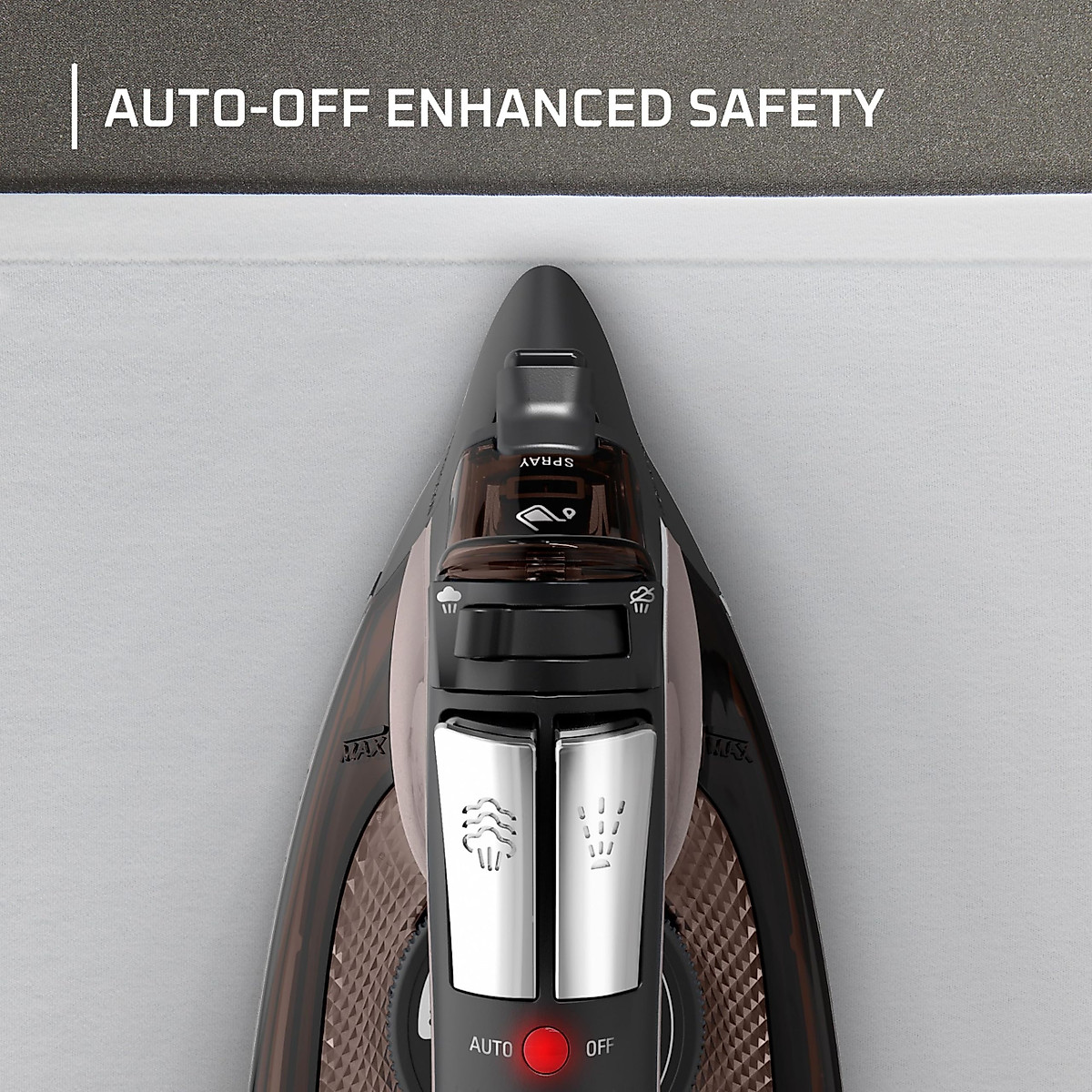 Rowenta DW2459 Access Steam Iron with Retractable Cord and Stainless Steel Soleplate, Black Large