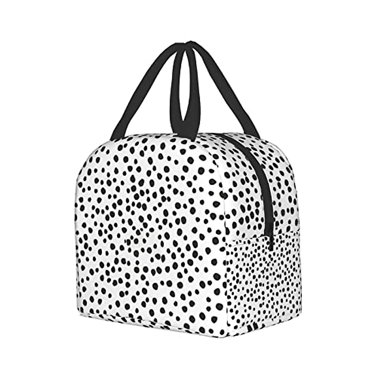 HIZUWKY Black Polka Dots Lunch Box Insulated Lunch Bag for Kids Girls Boys Women men Reusable Lunch Tote Bag for School Work Picnic Travel
