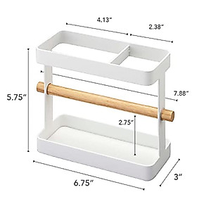 Yamazaki Home Wide Tool Stand-Kitchen Utensil Holder, Cooking Storage Organizer, One Size, White