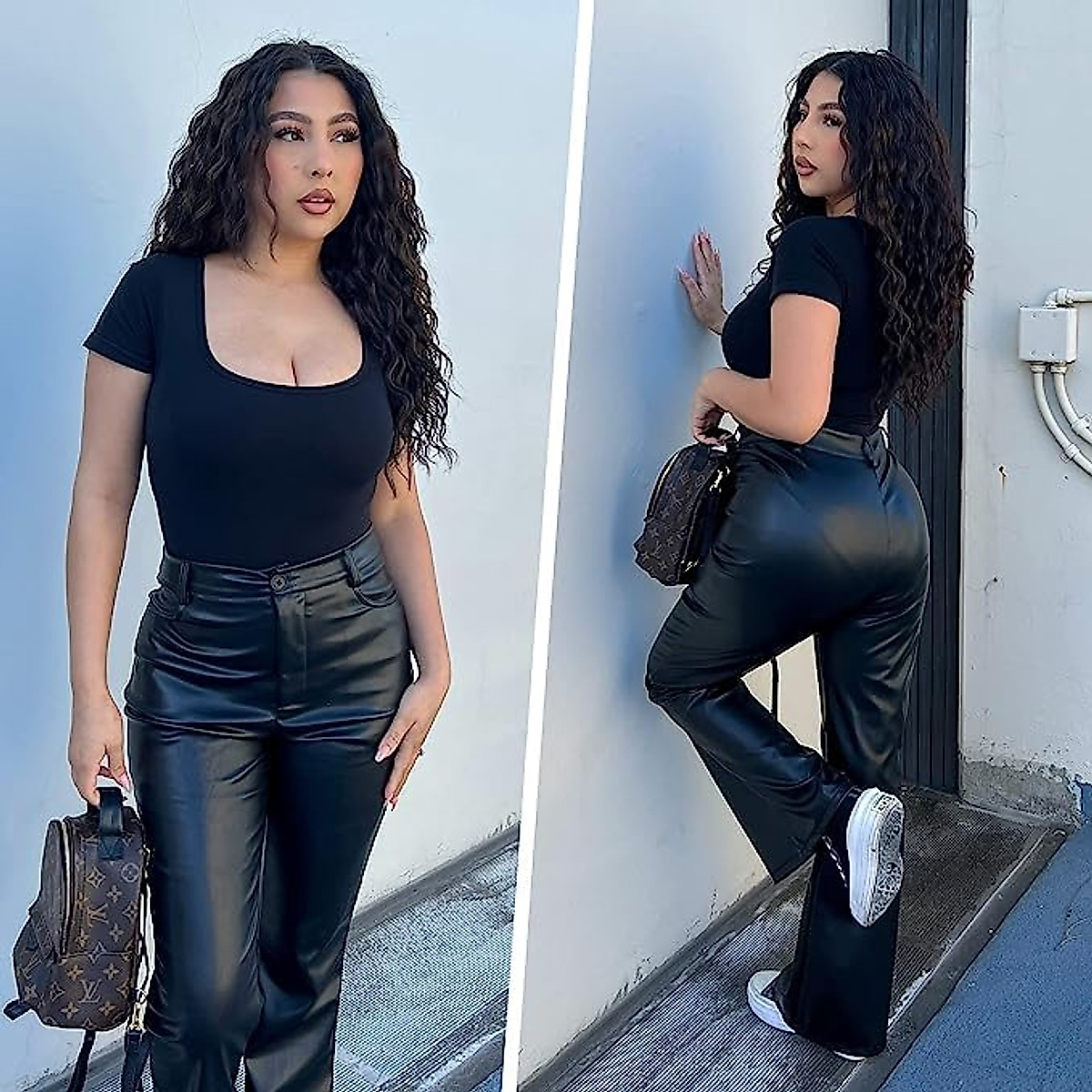 SHAPERX Seamless Short Sleeve Bodysuit for Women Tummy Control Shapewear Thong Sculpting Body Shaper,SZ5253-Black-S/M