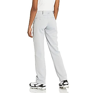 Mizuno Adult Women's Full Length Fastpitch Softball Pants With Hemmed Open Bottom, Grey, Small