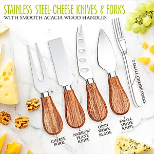 G Francis Large Charcuterie Boards with Bowls and Cheese Board Knife Set - 12.5in Square Acacia Wood Serving Platter Set