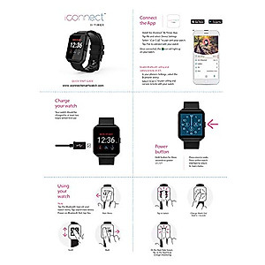 iConnect by Timex TW5M31800 Classic Square Gunmetal Smartwatch, Beige Silicone Strap