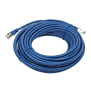 Monoprice Cat6A 50ft Blue Patch Cable Double Shielded (S/FTP) 26AWG 10G Pure Bare Copper Molded RJ45 Entegrade Series Ethernet Cable