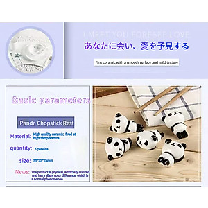STJDM APULM Panda Chop Stick Rest 5 Different Shapes Ceramic Giant Panda Home Decoration Suitable for giving gifts to relatives and friends