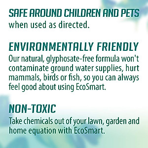 EcoSmart Natural, Glyphosate-Free Weed and Grass Killer Ready-to-Use Spray Formula for Lawns, Patios, Driveways and Pavers, 24 Ounce Bottle