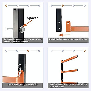 Homydom Wood Organizer and Lumber Storage Metal Rack & Garage Storage System Utility Organizer Wall Amount with Hooks