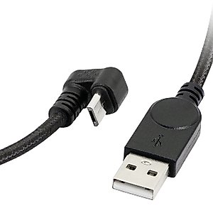 GELRHONR Micro USB Cable U Shape,180 Degree Angle USB 5 Pin Nylon Braided Fast Data Sync Charging Cord USB A to USB B Fast Charger Wire for Most Micro USB Devices - Black 4.9Ft/1.5M