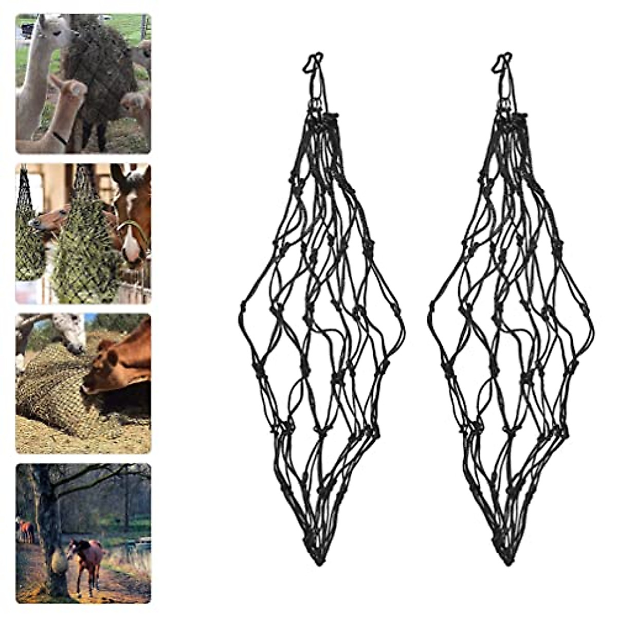 POPETPOP Hay Bags for Horses Guinea Pig Hay Slow Feeder Horse Hay Bag 2Pcs Pasture Horse Hay Nets Suspending Hay Bags Multi-Function Hay Pouches Hay Accessory Slow Feeder Hay Feeder