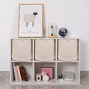 CubesLand Woven Baskets for Organizing /Storage 11x11'' for Cube Storage Organizer/Shelves,Cube Shelves Cloth Closet Basket Bins, Rope Storage Bins 4 Packs Off White