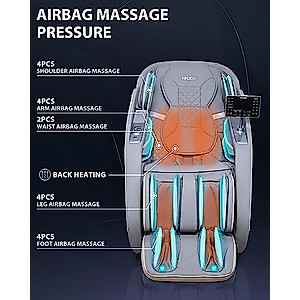 PUDO 2023 4D Massage Chair Full Body | Zero Gravity Shiatsu Massage Chairs Recliner with AI Voice with Heated SL Track Bluetooth Speaker Airbag Yoga Stretch, Foot Roller Auto Legrest (Beige)
