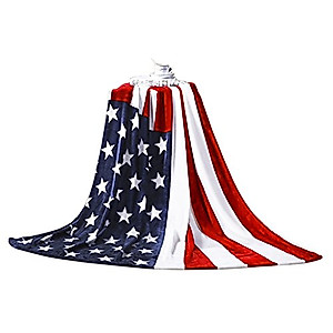 59"x79" American Flag Bed Sofa Blanket Couch Cover Luxury Super Soft Flannel Warm Plush Fleece Bed Throw Quilt Blanket Bedspread for Bed Couch Sofa Car Travel Bedding Blankets Machine Washable