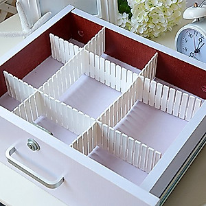 Duroetui Adjustable Plastic Drawer Closet Grid Divider Tidy Organizer Container Home Storage (45cm X 10cm ( 18" X 4" ), White)