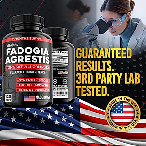 Ultra Concentrated 86,000mg Fadogia Agrestis Tongkat Ali Blend – 200:1 Tongkat Ali + 10:1 Fadogia Agrestis + Bioperine - Maximum Strength Blend for Athletic Performance & Muscle Mass - 120 V-Caps