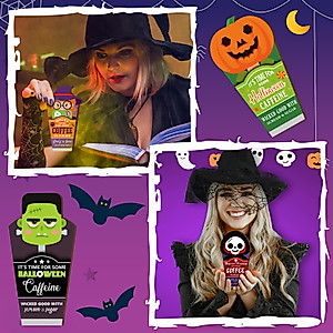 Motiskyy 6 Pcs Halloween Wood Gift Card Holder Halloween Ornaments Pumpkin Wood Coffee Cup Card Holder Thank You Gifts Halloween Ghost Gifts for Decoration Halloween Party Supplies