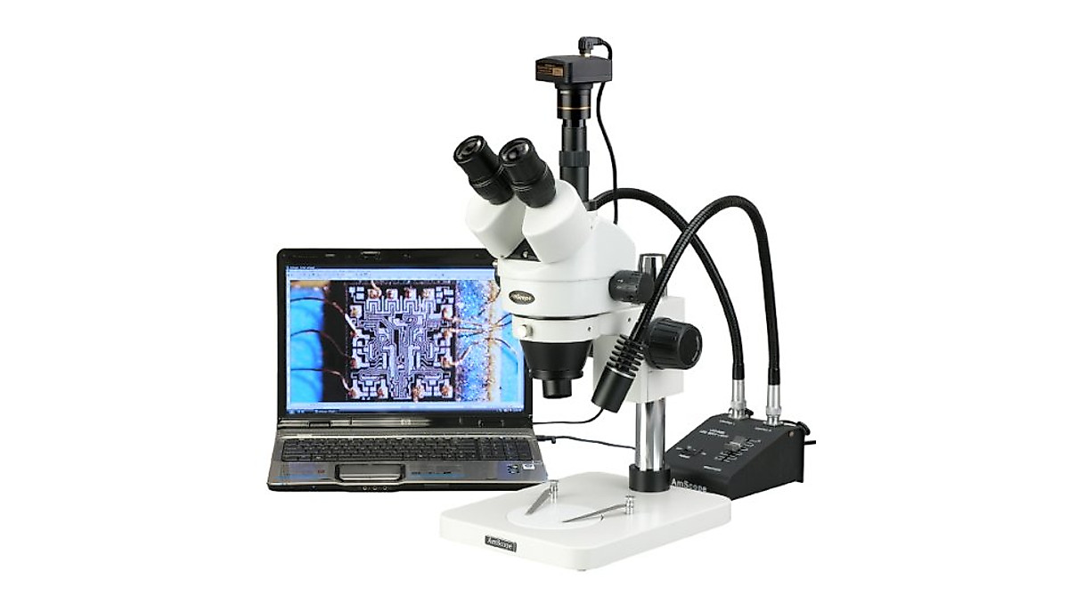 AmScope Digital Trinocular Stereo Zoom Microscope