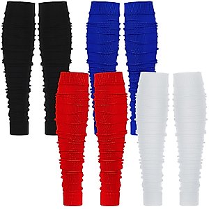 Vicenpal Football Leg Sleeves Calf Compression Sleeves Football Scrunch Leg Socks Calf Sleeves for Men Women(Black, White, Blue, Red,4 Pairs)