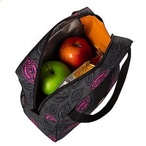 Dickies Insulated Lunch Bag Holder for Work, Thermal Reusable Office Lunch Box for Men, Women (Hot Pink Love Print)