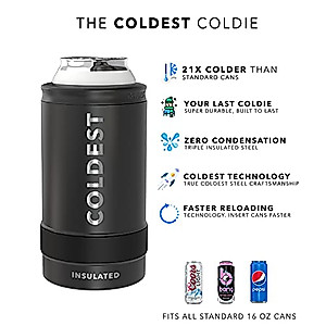 COLDEST Tall boy Can Cooler - Beer, Soda, Energy Drink | Vacuum Insulated Stainless Steel Drink Sleeve Holder for 16 oz Cans