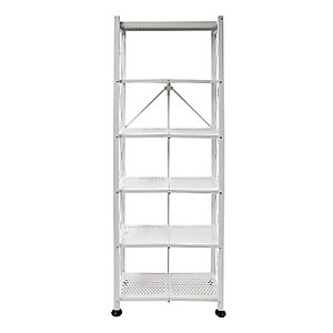 Origami 6-Tier Metal Storage Shelves with Durable Steel Frame and Easy Assembly for Home, Kitchen, and Garage Shelving, White