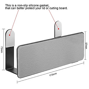 YOUGRIDDA Pot Lid Rack, Wall Mounted 304 Stainless Steel Pan Lid Organizer Holder, 3M Self Adhesive, Kitchen Cooking Utensil Tool (Black)