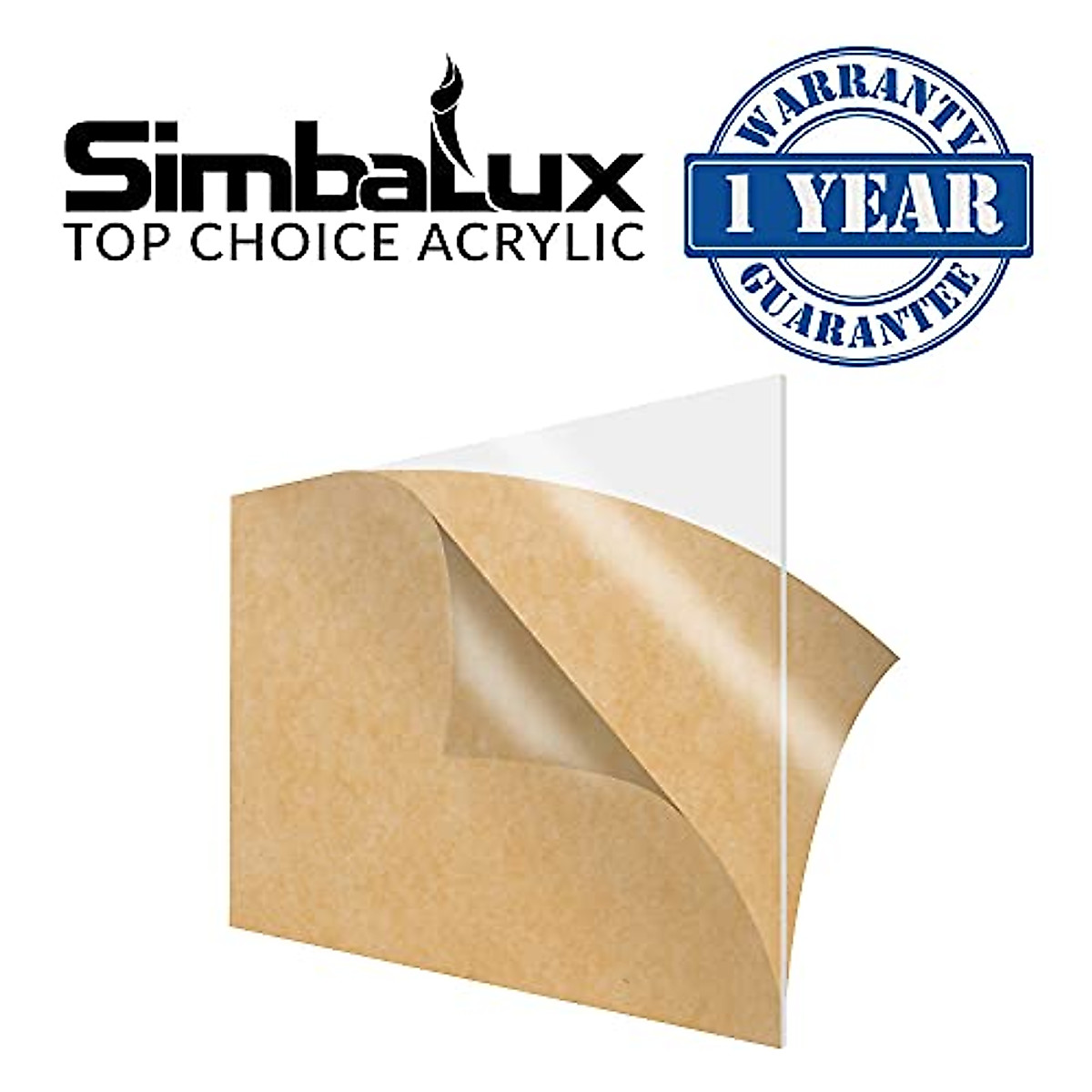 SimbaLux Acrylic Sheet Clear Cast Plexiglass 8” x 10” 0.08” Thick (2mm) Pack of 5 Transparent Plastic Plexi Glass Board with Protective Paper for Photo Frame Replacement, DIY Display Projects, Craft