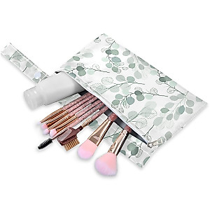 OTVEE Chic Eucalyptus Leaves Branch Wet Dry Bag, 2 Pcs Waterproof Reusable Wet Bag for Cloth Diaper Swimsuit