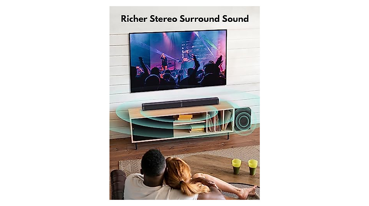 Puxinat 2 in 1 Sound Bar with Subwoofer - Bluetooth System