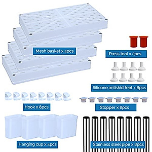 Under Sink Organizers and Storage, Venroii Cabinet Organizer, 2 Pack Under Sink Organizer for Kitchen Bathroom, Kitchen Organization and Storage (White)