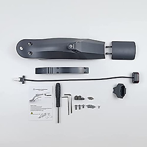 YBang Rear Wheel Fender Kit for Mi 3 for Xiaomi M365 / 1S / Pro / Pro 2 Electric Scooter Accessories, Mudguard with LED Taillight Spare Part Modification Kit, Black