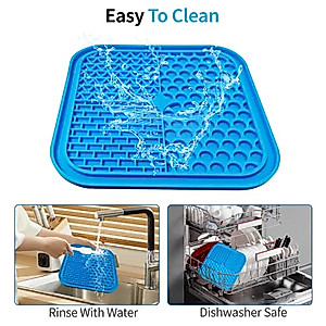 Large Lick Mat for Dogs and Cats, Food Grade Silicone Dog Lick Mat with Suction Cups for Pet Anxiety Relief Slow Feeder for Dog Boredom Reducer Dog Treat Mat Perfect for Bathing Grooming etc