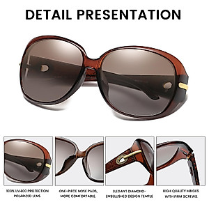 DUCO Classic Sunglasses for Women Jackie O Sun Glasses Wide Shades Designer Style 100% UV Protection 6214